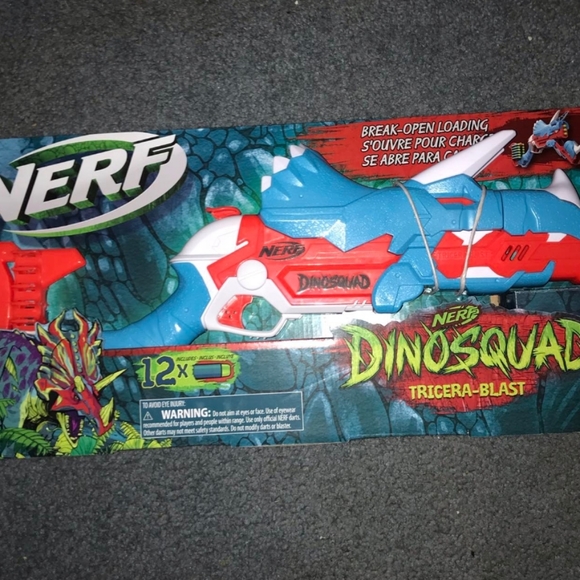 Nerf | Toys | Nerf Dinosquad Tricerablast Blaster Breakopen 3dart ...